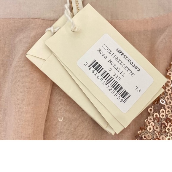 Maje | Tops | Maje Rose Gold Sequin Button Down Blouse Top Jacket ...